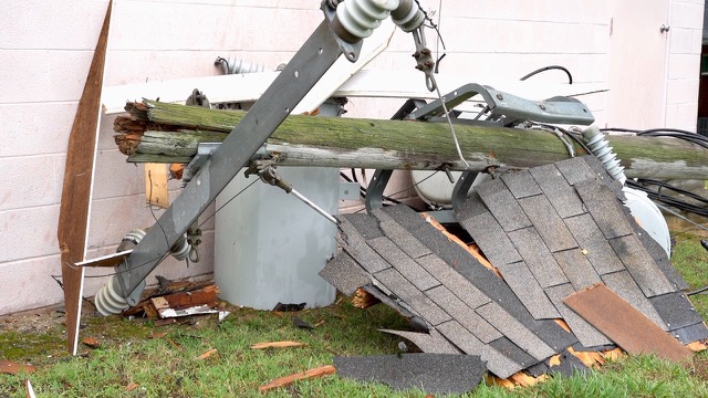 Power Pole Falls Onto Church Building – JoCo Report