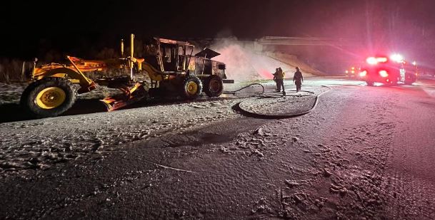 Motor Grader Catches Fire While Clearing Interstate – JoCo Report
