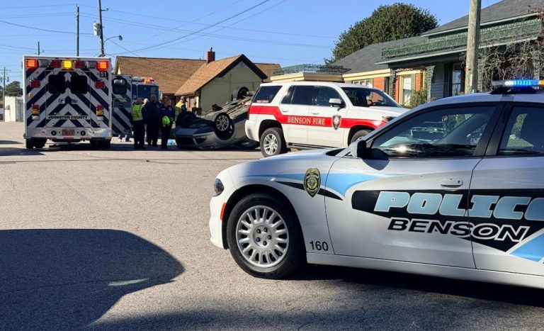 Car Overturns In Downtown Benson Crash – JoCo Report
