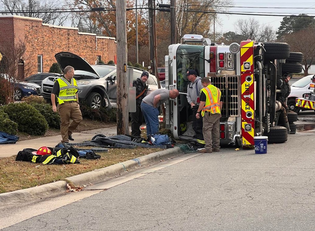 Fire Truck On Emergency Call Overturns In Crash; Five Injured – JoCo Report